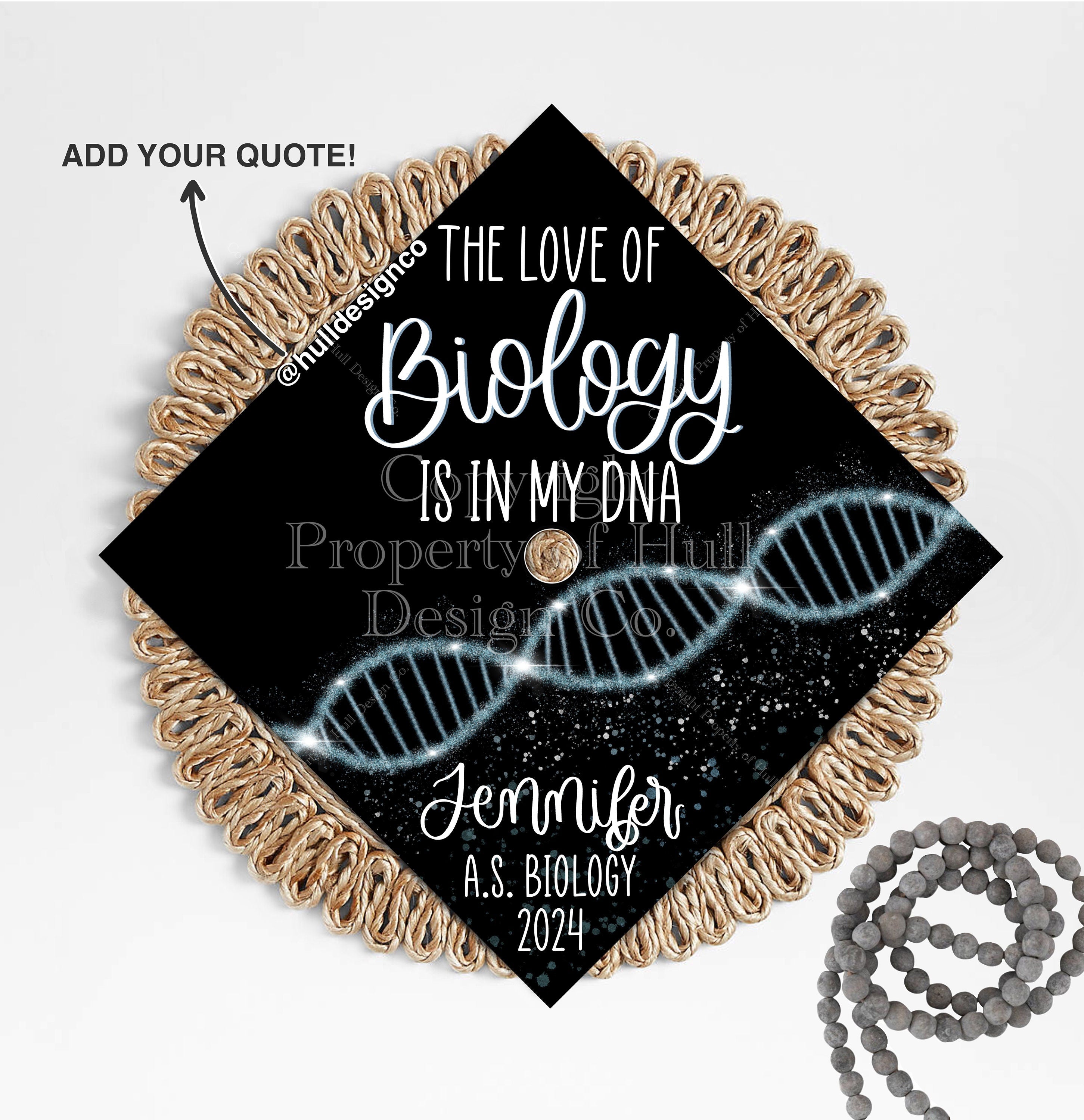 Custom "Determinate DNA" Graduation Cap Topper, Biology Major Graduati ...